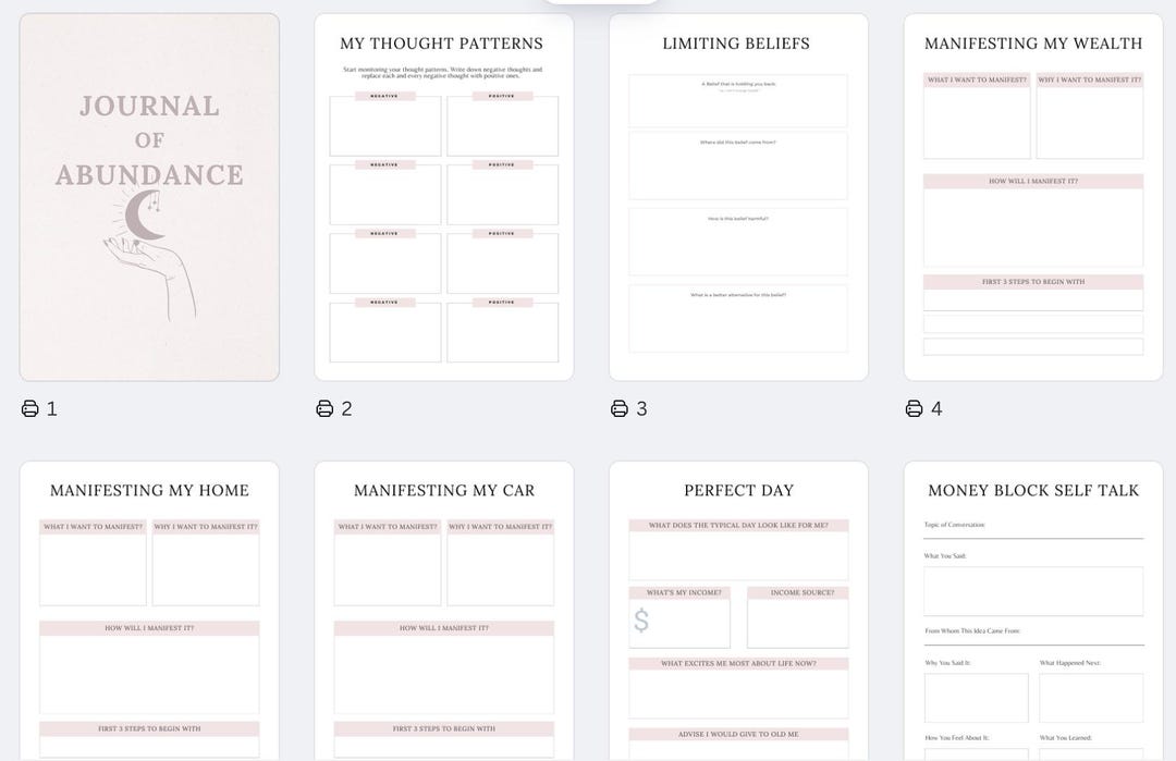 Abundance Journal | Printable Wealth & Mindfulness Planner | Digital ...