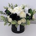 Black and Cream Hat Box Silk Flowers Hamper - Etsy