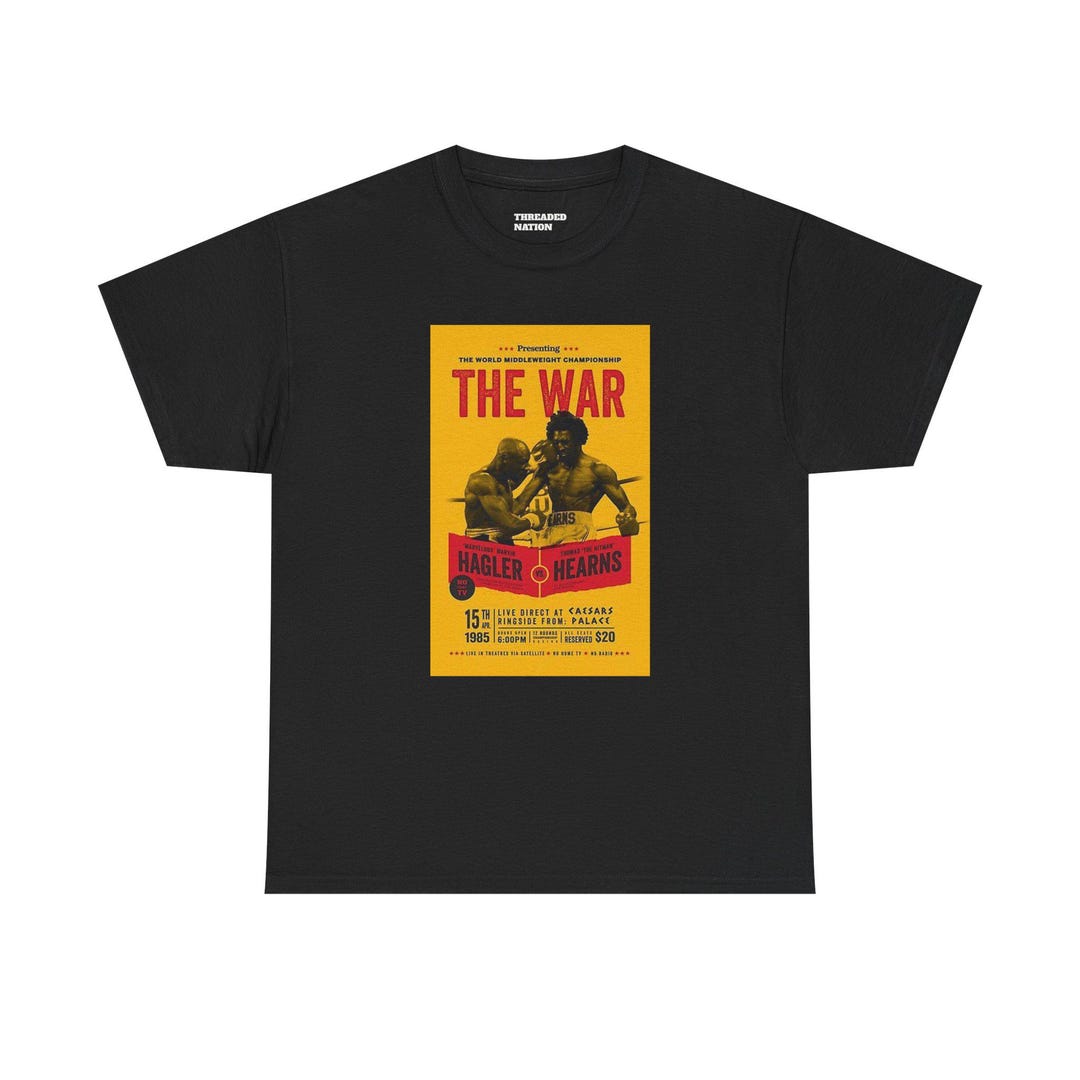 The War Boxing Poster Tee | Vintage Fighter Graphic, Red Yellow Retro ...