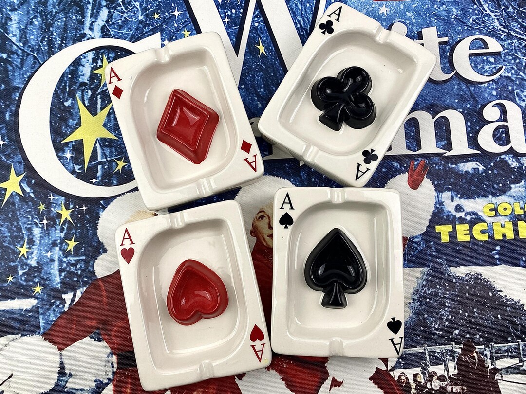 Poker Card Ashtray Unique Gamer Ashtray Ceramic Ace Ashtray Desktop ...
