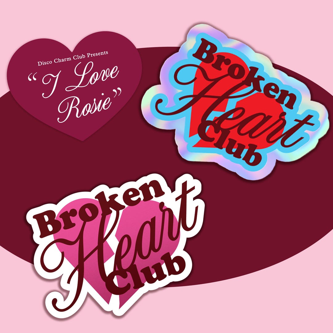 Broken Heart Club Holographic Sticker - Heart, Broken Heart, Broken ...