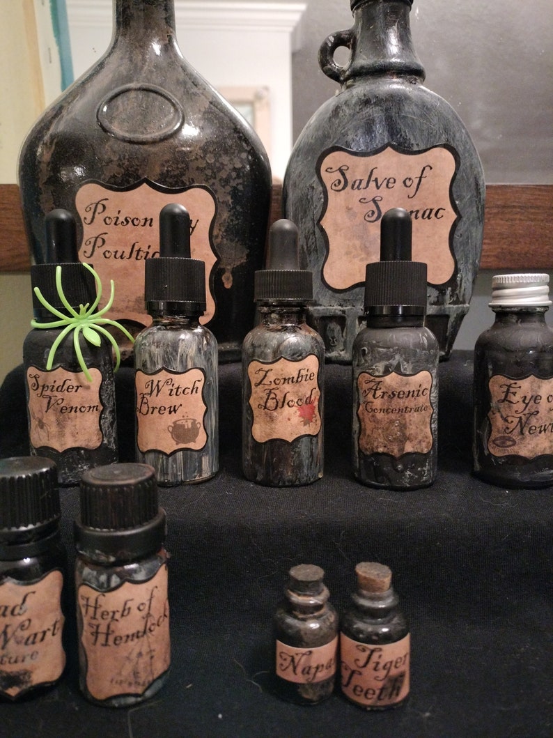 Halloween Bottle Labels: Digital Download - Etsy