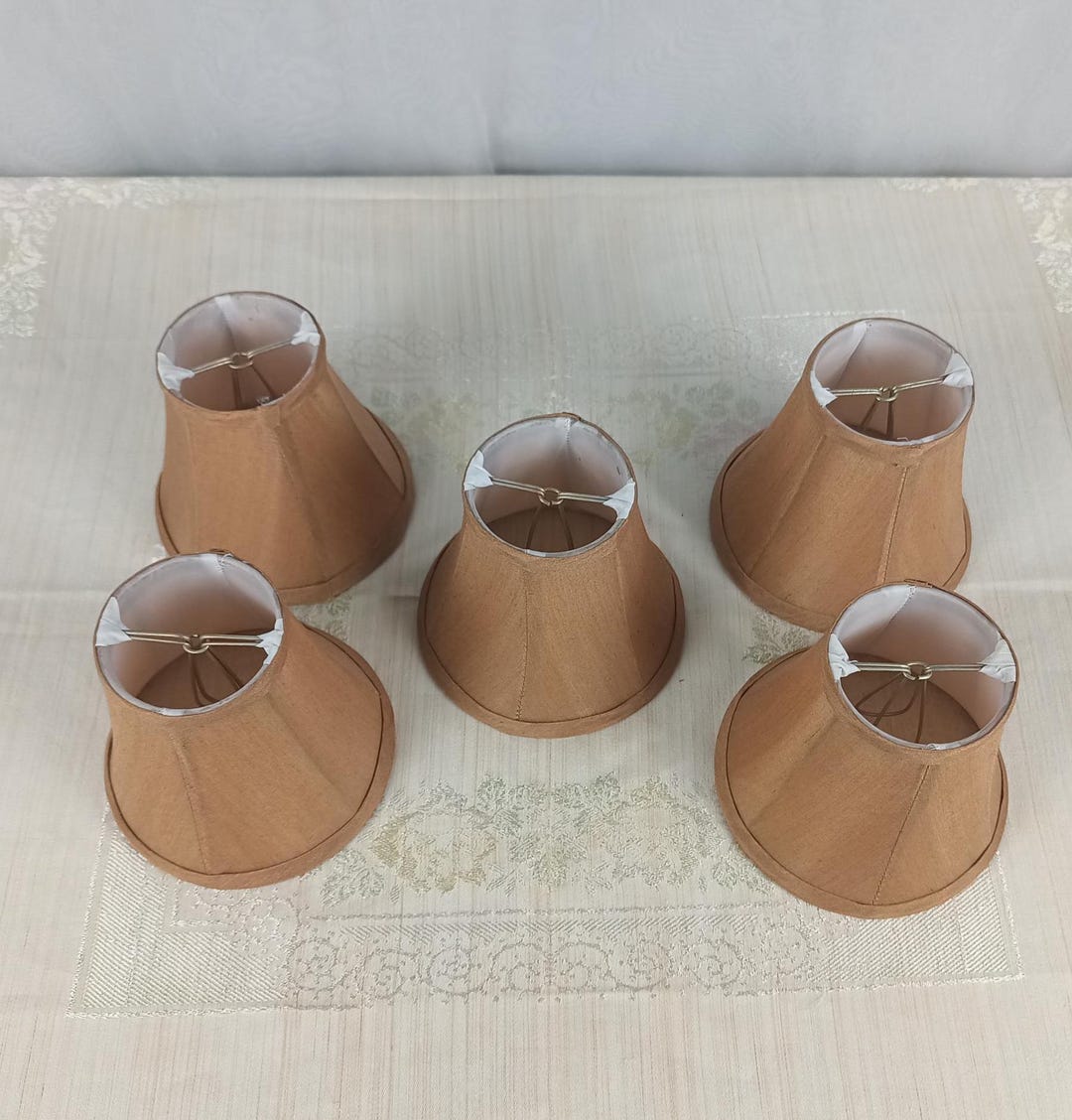 Set of Five (5) Small Lamp Shades Clip on Candle Style Bulb Light ...