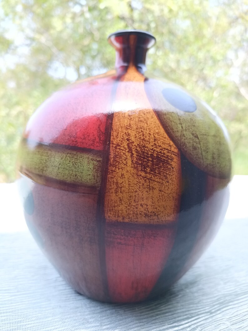 Pacific Rim Vase Spheroid Gorgeous Colors Hand Painted - Etsy