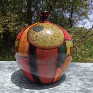 Pacific Rim Vase Spheroid Gorgeous Colors Hand Painted - Etsy