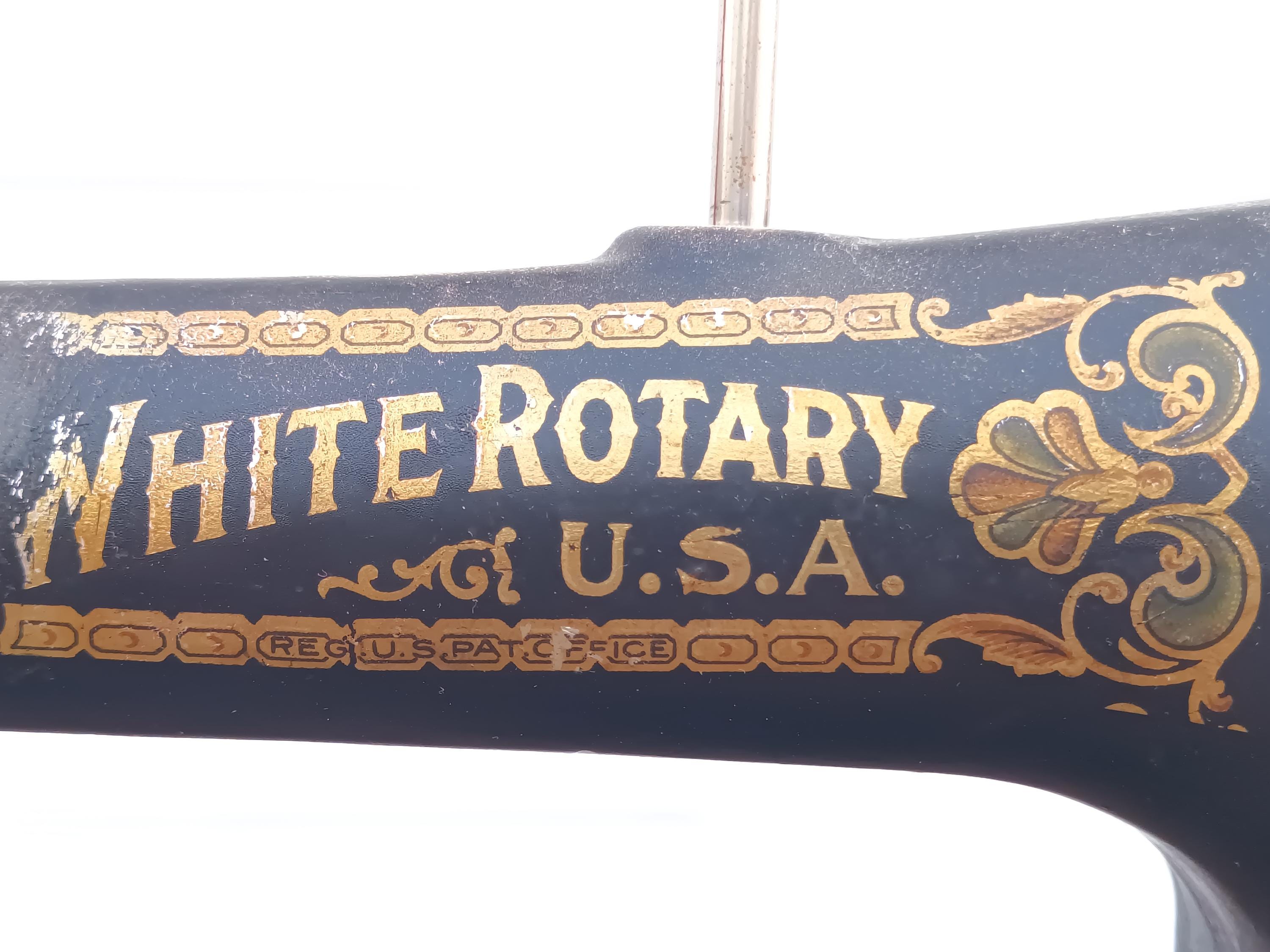 Antique White Rotary Sewing Machine With Table Full and Complete All ...