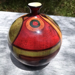 Pacific Rim Vase Spheroid Gorgeous Colors Hand Painted - Etsy
