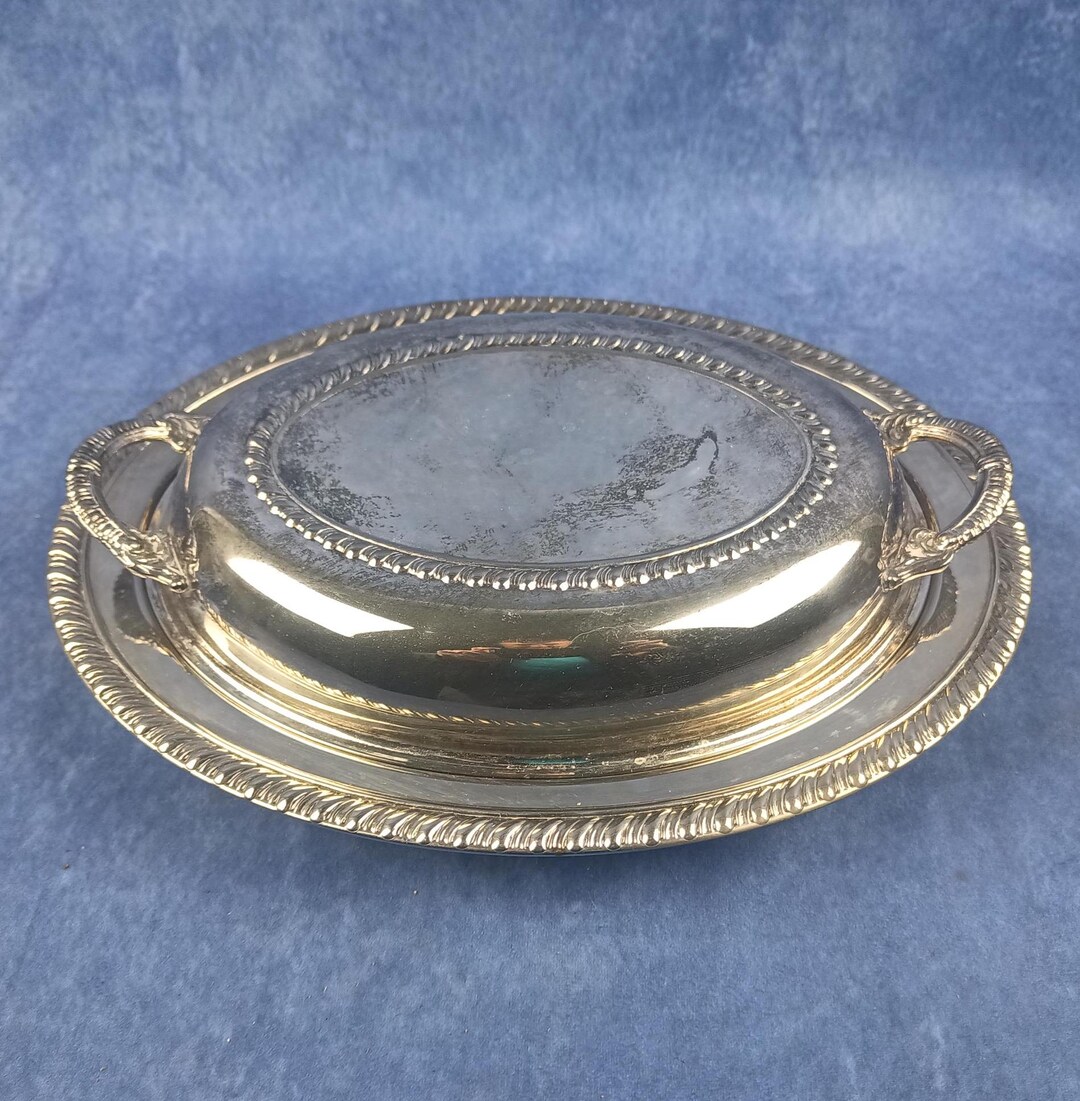 Oval Serving Dish Vintage Silver Plated Serving Plate With Lid ...