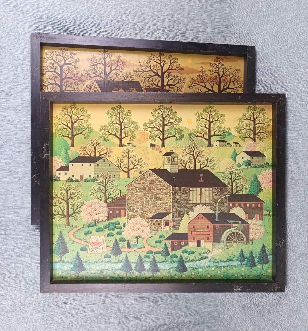 Charles Wysocki Two Signed Prints on Wood City Street and Spring - Etsy