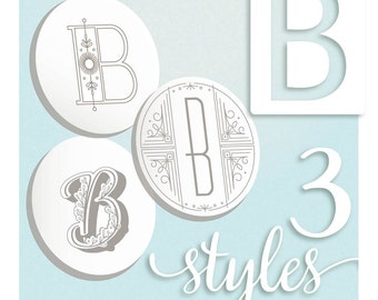 Monogram letter b | Etsy
