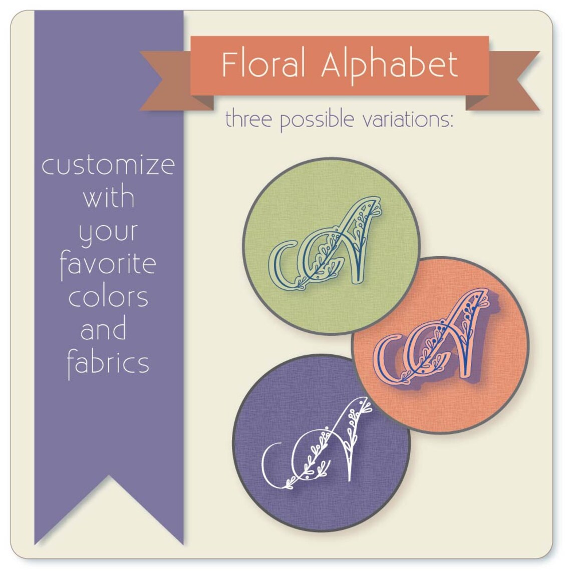 Floral Alphabet Hand Embroidery Pattern | Full Monogram (digital ...