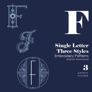 Letter Embroidery Patterns | Embroidered Monograms | Letter F Hand ...