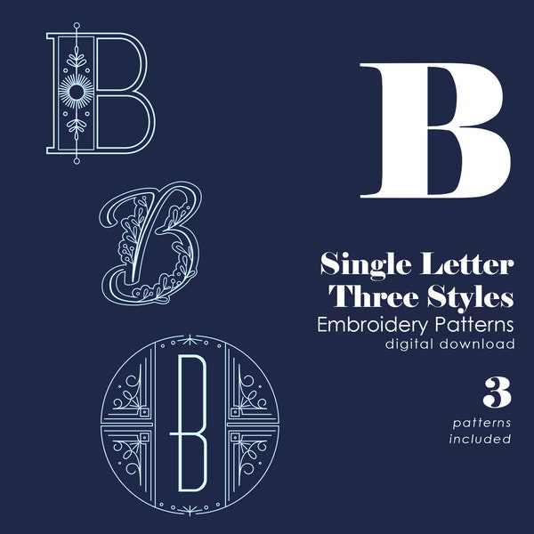 Letter B Embroidery - Etsy