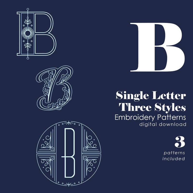 Letter B Embroidery - Etsy