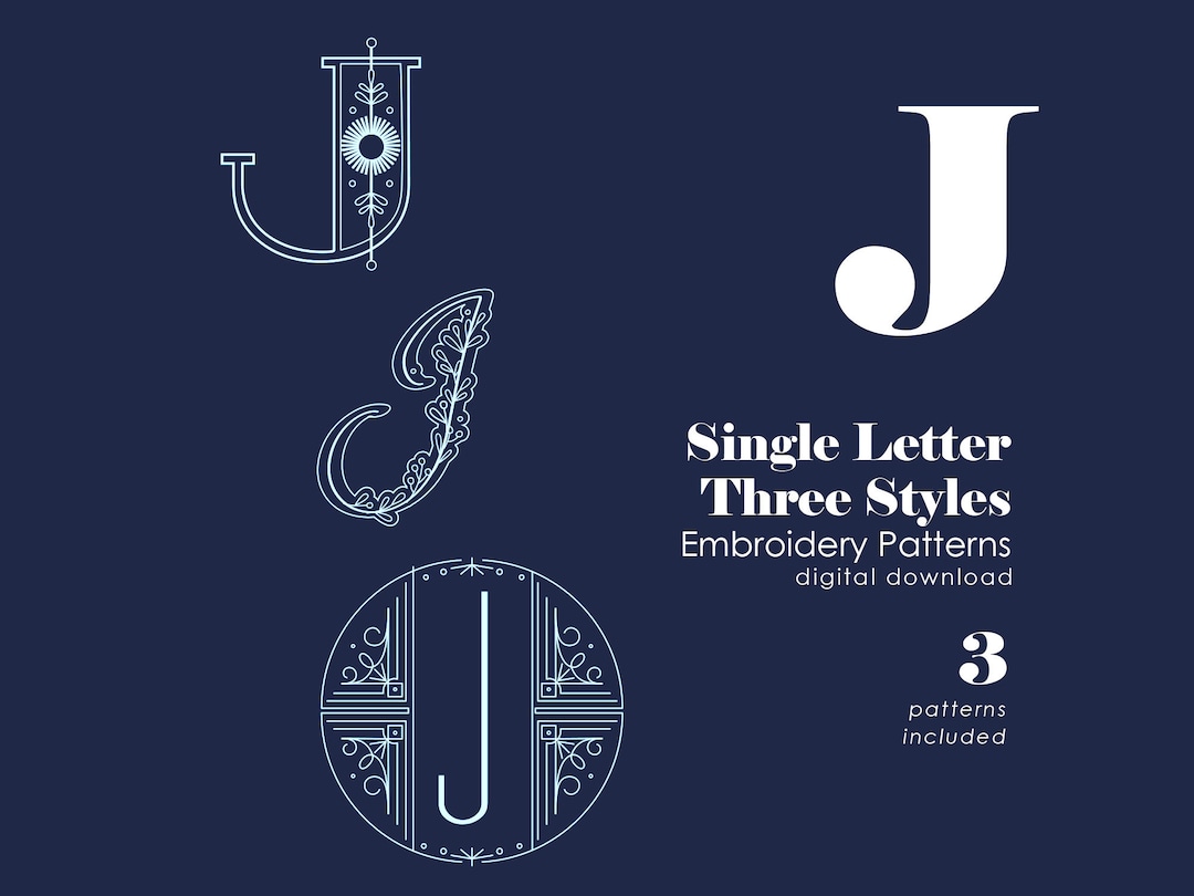 Monogram Embroidery Patterns | Letter J Hand Embroidery Patterns ...