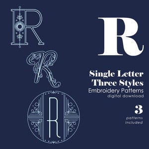 Monogram Embroidery Pattern | Letter R Hand Embroidery Designs in 3 ...