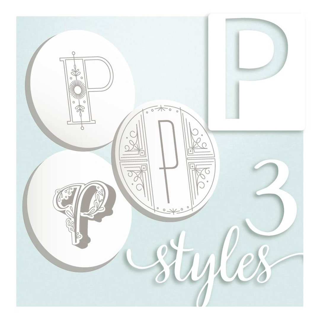 Letter P Embroidery Pattern Hand Embroidery Pattern in 3 - Etsy