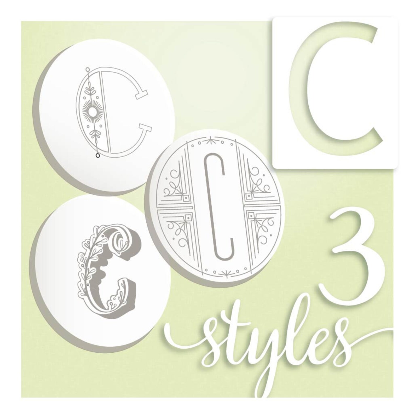 Letter C Embroidery Pattern Hand Embroidery Pattern in 3 - Etsy
