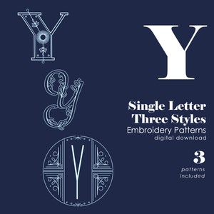 Monogram Embroidery Patterns Letter Y Hand Embroidery Pattern in 3 ...