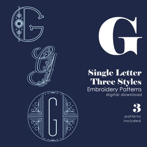 Embroidery Patterns Modern Monograms Letter G Hand Embroidery Patterns ...