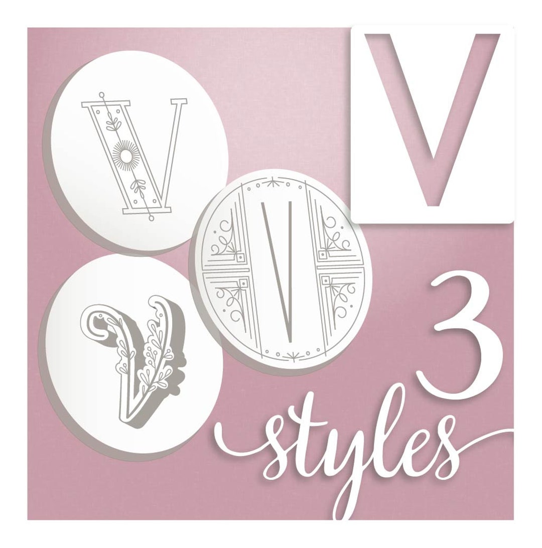 Monogram Embroidery Patterns Letter V Hand Embroidery - Etsy