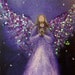 Angel Print, Miniature, Hand Embellished With Glitter, ACEO, Art Card ...