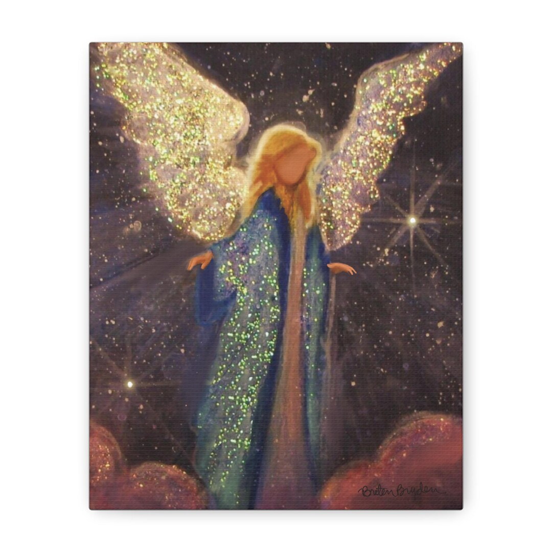 Angel Print on Stretched Canvas, Matte - Etsy