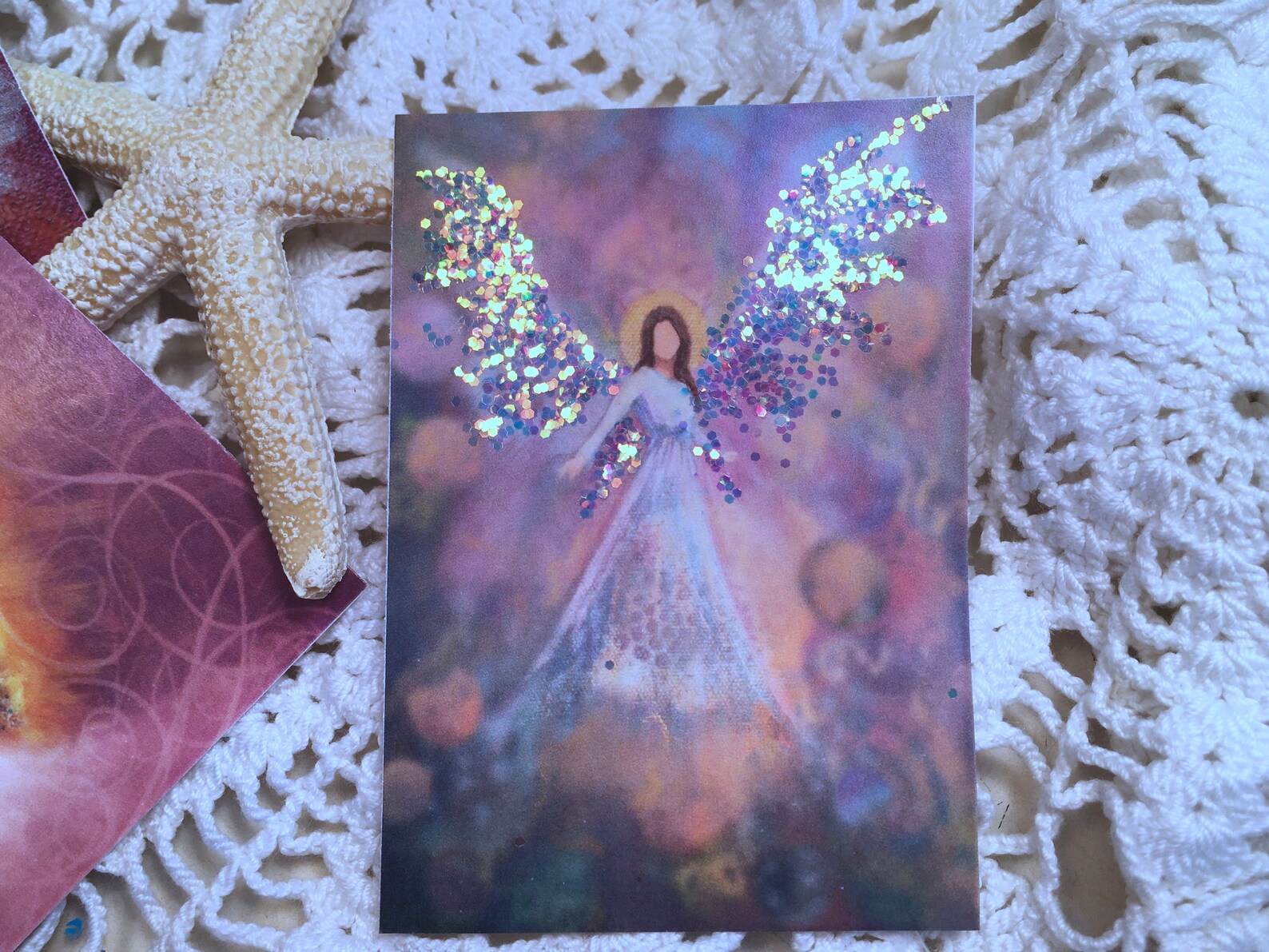 ACEO Angel PRINT Hand Embellished With Glitter | Etsy