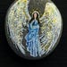 Hand Painted Angel Rock, Smooth Stone, Small Glittered "pocket Angel ...