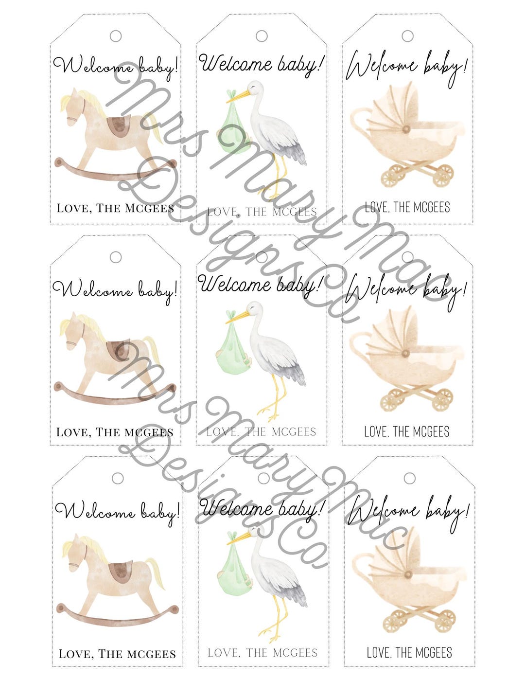 PRINTABLE Baby Shower Gift Tags // Baby Sprinkle // Welcome Baby ...