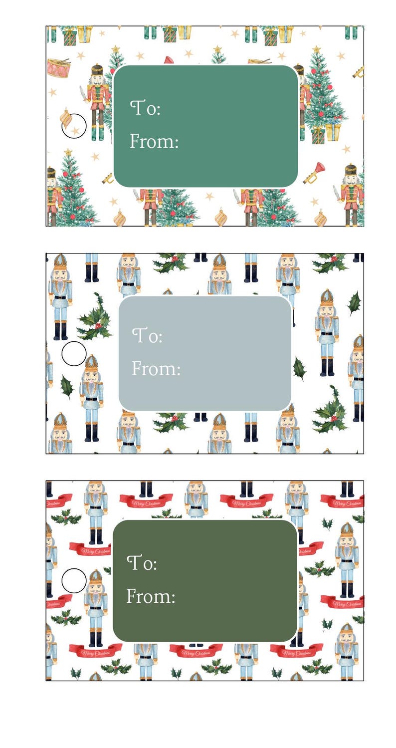 PRINTABLE Nutcracker Holiday Gift Tags - Etsy