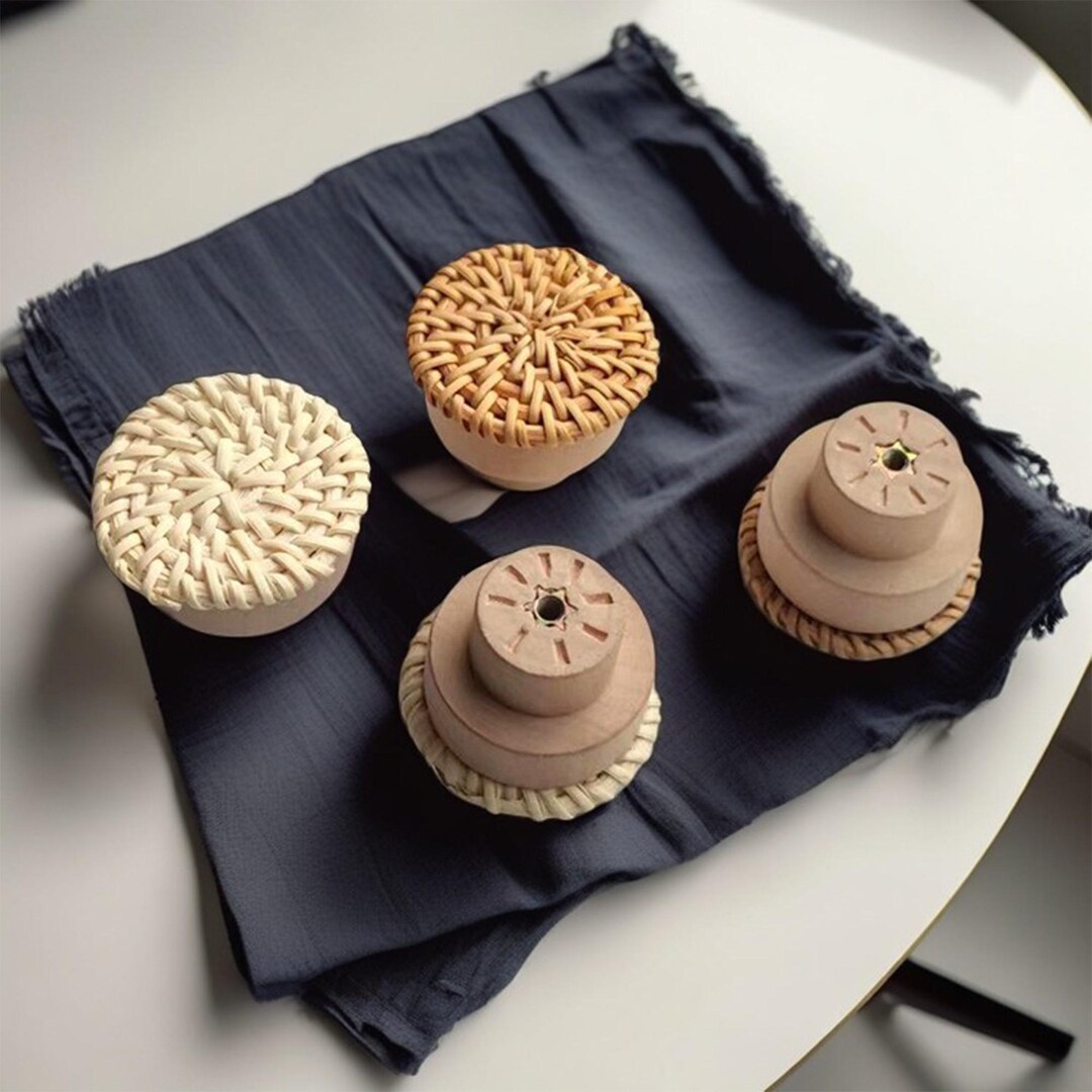 Drawer Cabinet Rattan Knob, Wicker Woven Knob, Cabinet Pull Knob ...