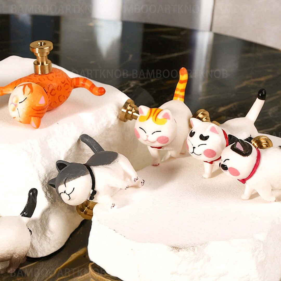 Cute Cat Knobs Cabinet Knobs, Kitchen Handles, Drawer Pulls Knobs, Colorful Wardrobe Knobs ...