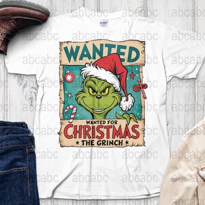Funny Christmas Grinch Wanted Poster Digital Download PNG, Tshirt ...