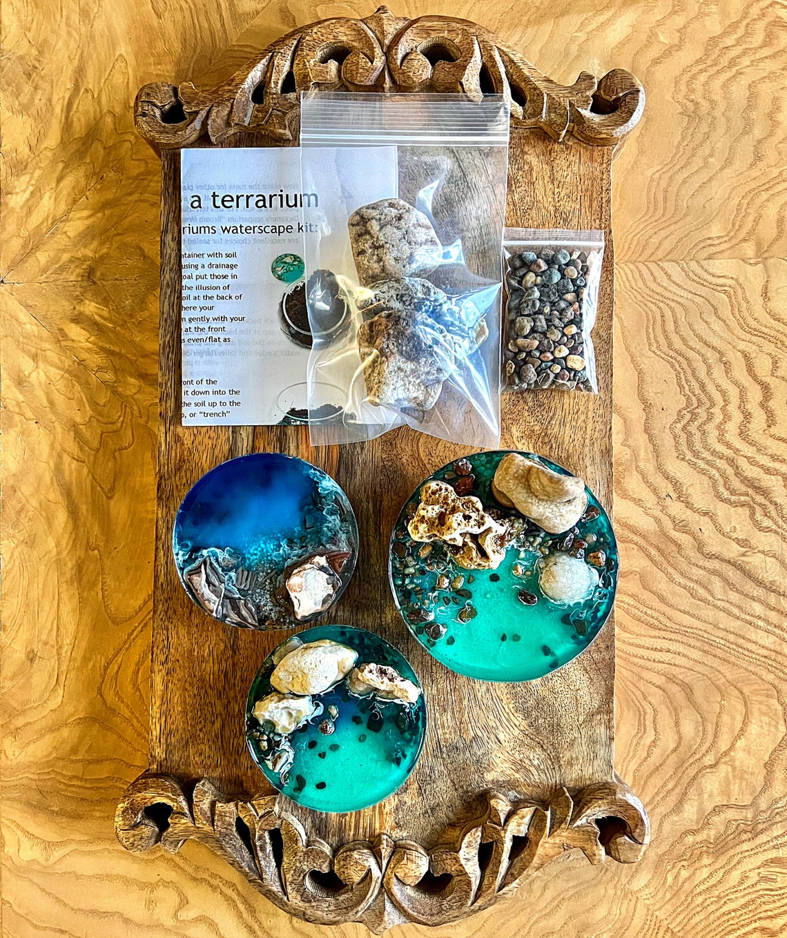 Large Square Ocean Waterfall Insert for Terrariums & Fairy - Etsy