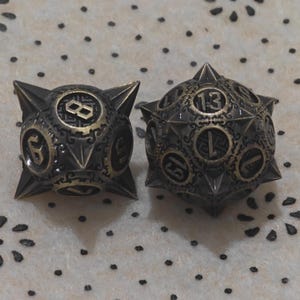 Metal Spikes D&DRPG Dice Set, Dungeon and Dragon, Polyhedral Metal Dice ...