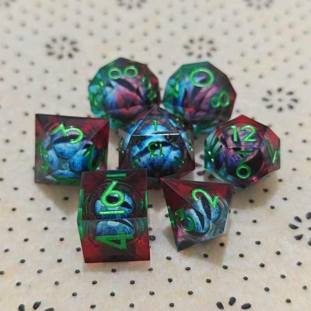 Dragon Eye Liquid Core Dnd Dice Set for Role Playing Games, Beholder's ...