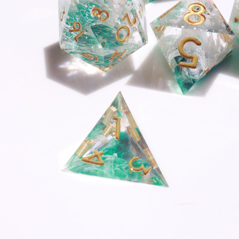 Handmade Ocean World Dice, Resin Polyhedral Dice Set for RPG Game ...