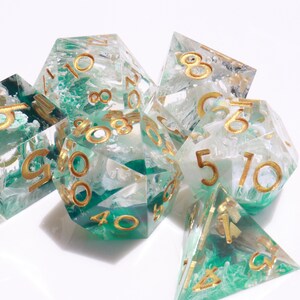 Handmade Ocean World Dice, Resin Polyhedral Dice Set for RPG Game ...