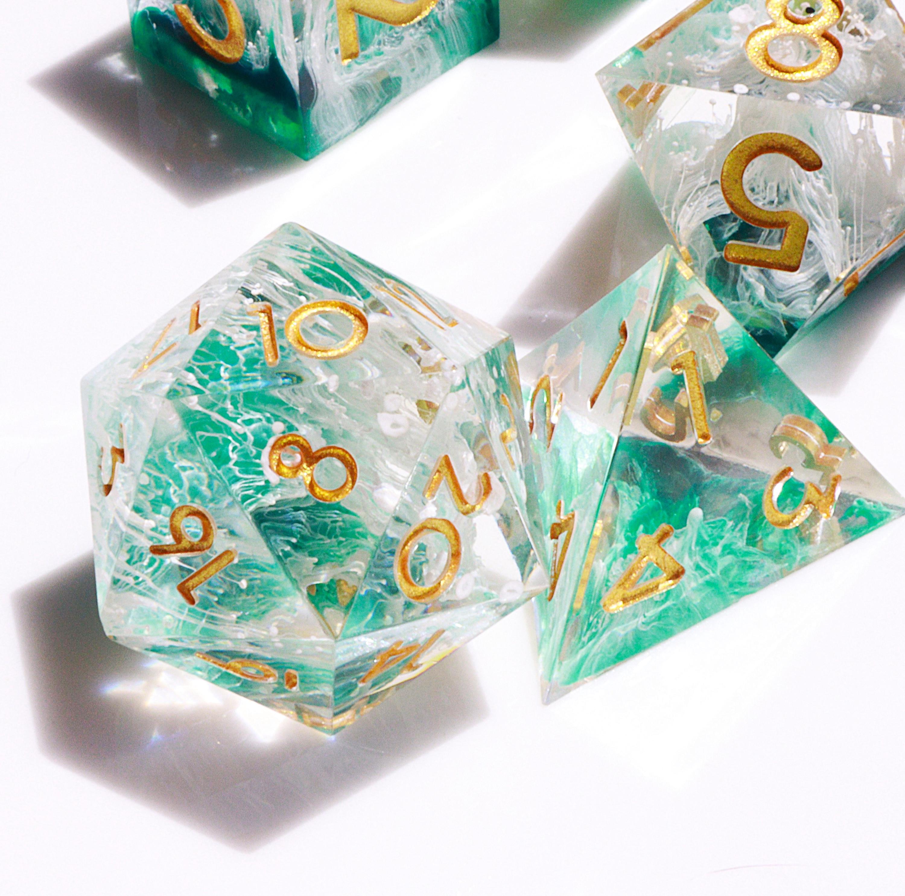 Handmade Ocean World Dice, Resin Polyhedral Dice Set for RPG Game ...