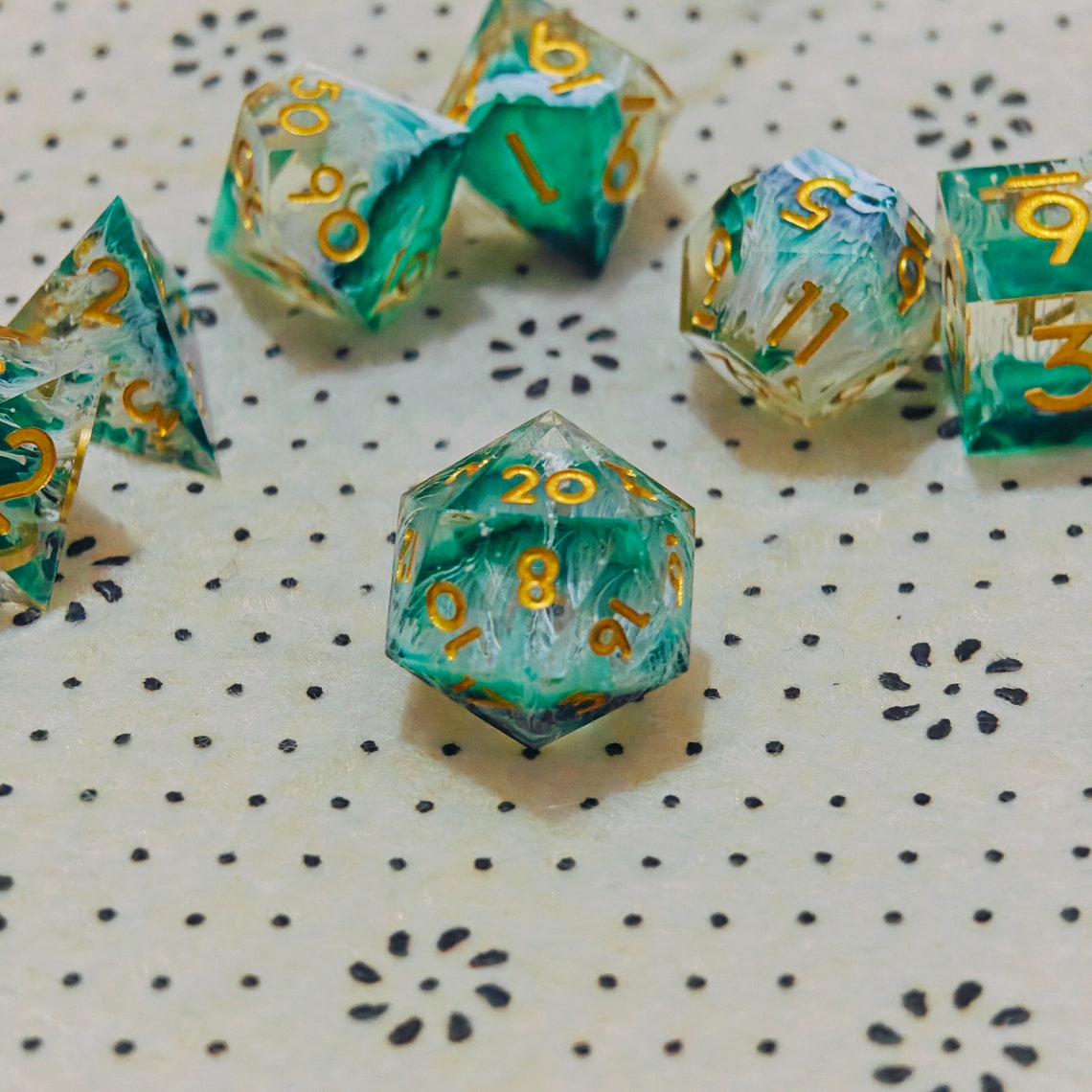 Waves of Neptune, Polyhedral Dice Sharp Edge Dice for Dnd, Galaxy Dnd ...
