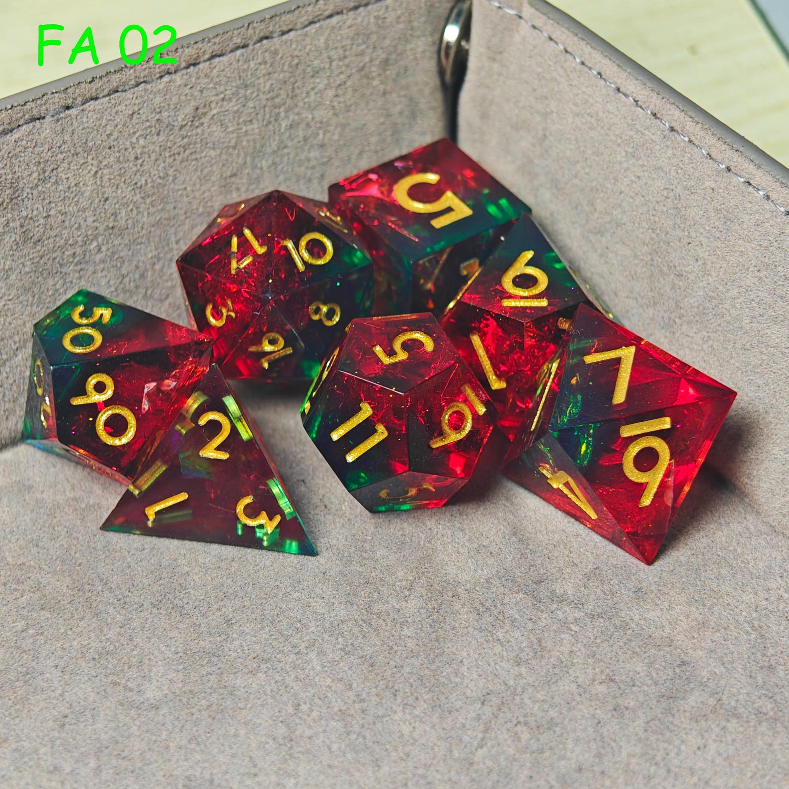 RPG Dice, Red and Green Dice Set for Dnd, D&D, Dungeons and Dragons ...