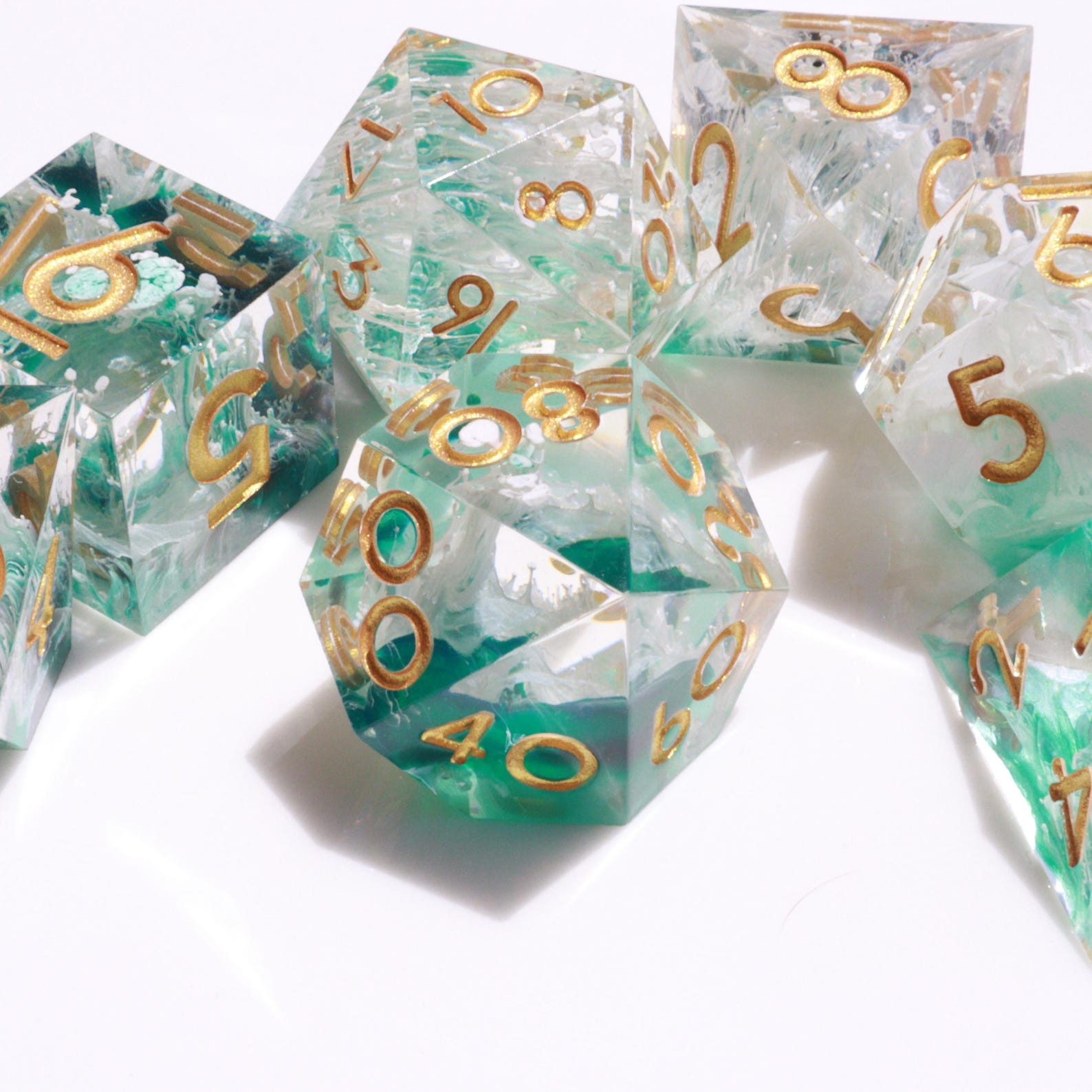 Handmade Ocean World Dice, Resin Polyhedral Dice Set for RPG Game ...