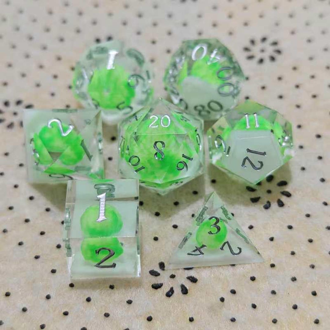 Dragon Egg Liquid Core Dnd Dice Set for Role Playing Games, Beholder's ...