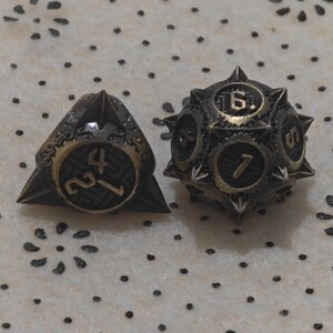 Metal Spikes D&DRPG Dice Set, Dungeon and Dragon, Polyhedral Metal Dice ...