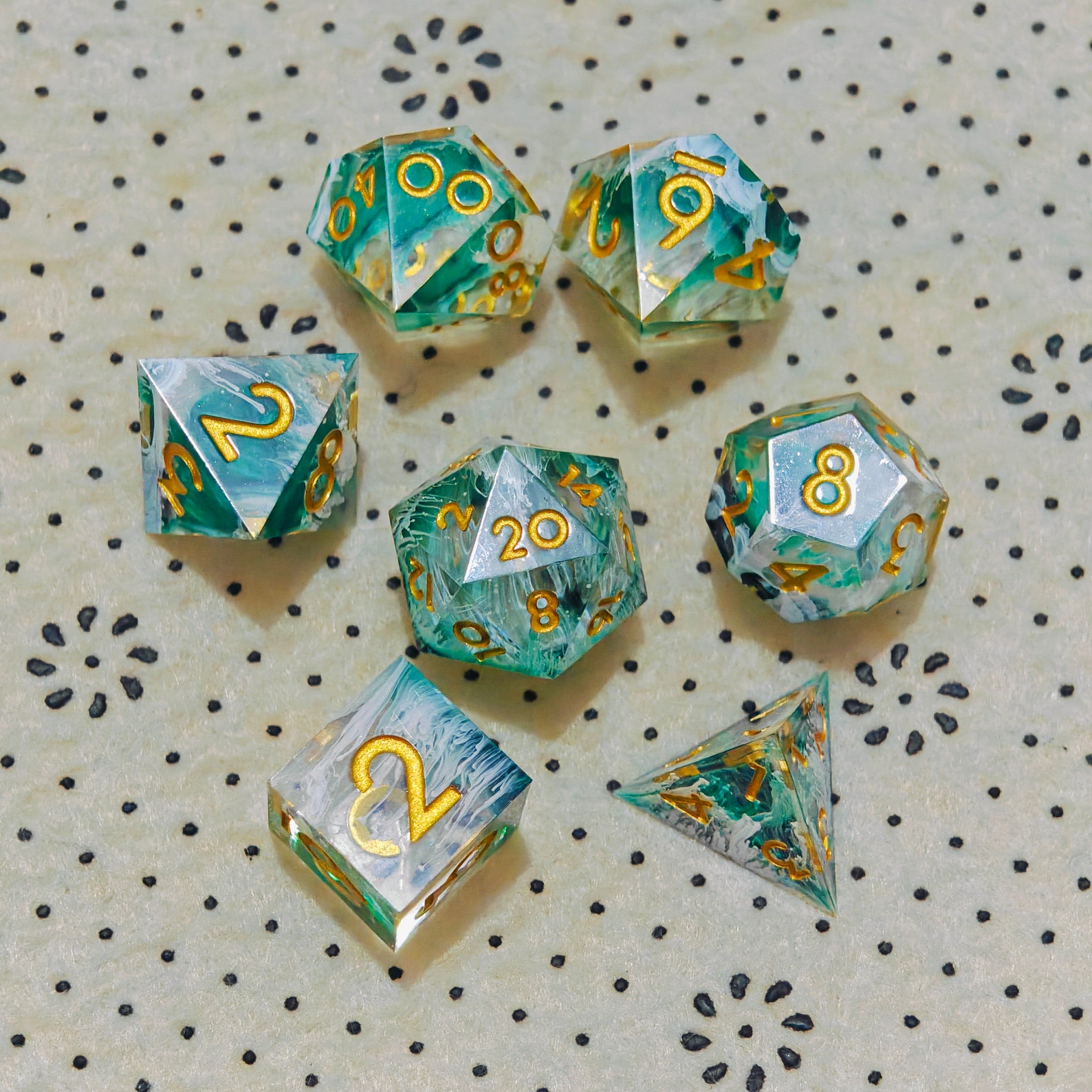 Waves of Neptune, Polyhedral Dice Sharp Edge Dice for Dnd, Galaxy Dnd ...