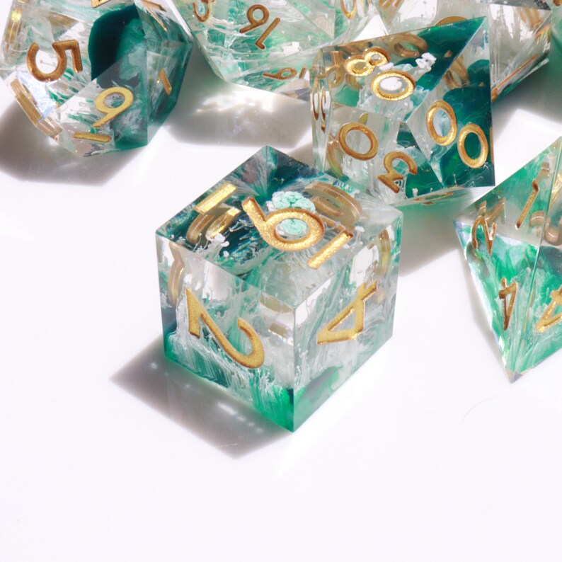 Handmade Ocean World Dice, Resin Polyhedral Dice Set for RPG Game ...