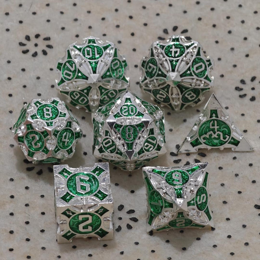 7 Pieces DND Dice Set, Metal Dragon DND Dice, Polyhedral Dice, D20 D12 ...
