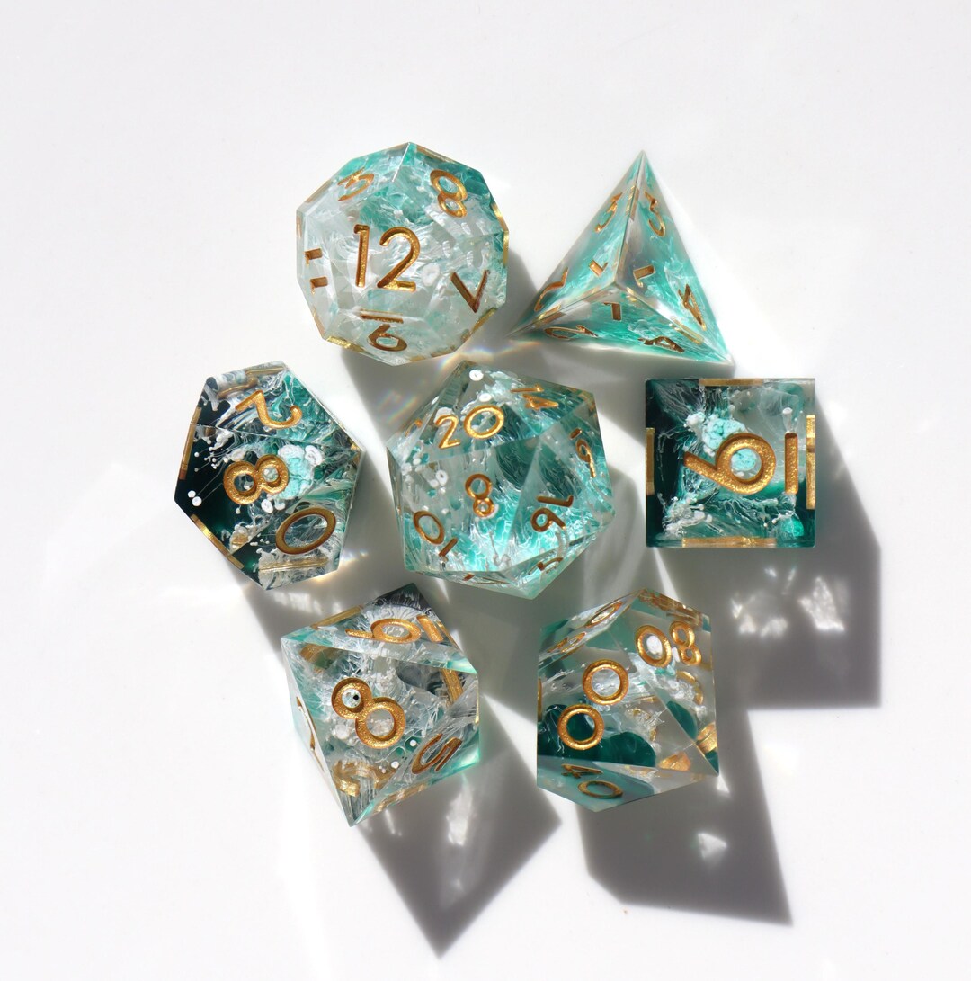 Handmade Ocean World Dice, Resin Polyhedral Dice Set for RPG Game ...