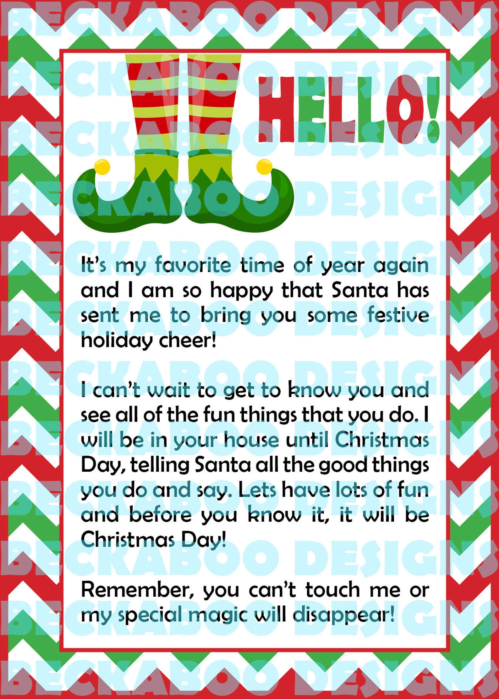 Christmas Elf Printable Welcome Back or Hello Letter - Etsy